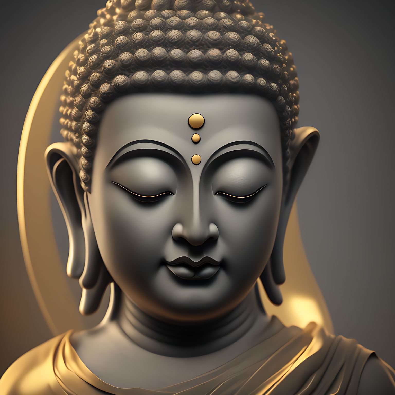 Buddha Statue Head Drawing