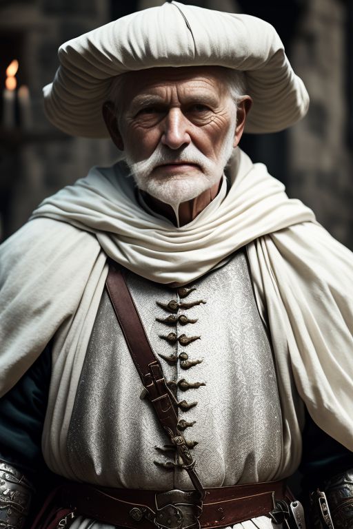 wiry-corgi46: D&D, old man, general, dressing medieval clothing white