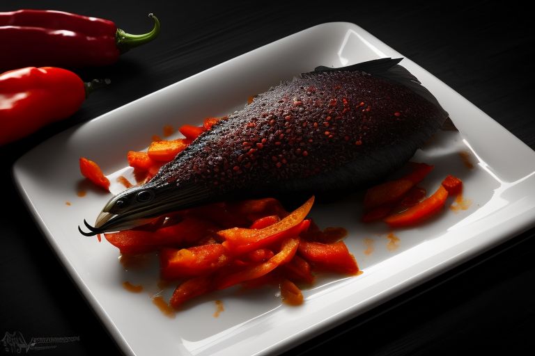 another-bear644: Deep fried harpy on a plate garnished with chile ...