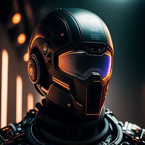 wrongplanet: Cyborg wearing a helmet connected by cables, facing camera ...