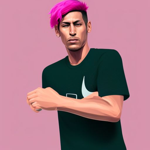 ragged-dog382: pink hair neymar junior, 2 heads, 2 faces, heterochromia ...