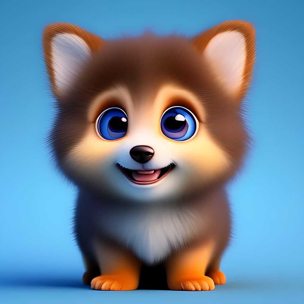 Cute Cartoon Baby Animals With Big Eyes