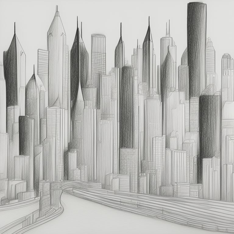 Simple Pencil Drawings Of Cities