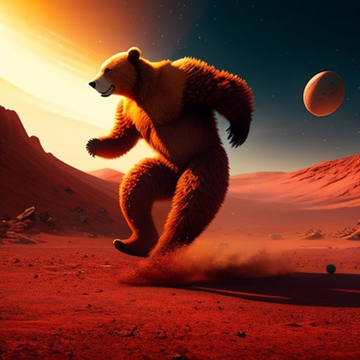 vacant-ram879: a bear on mars playing football