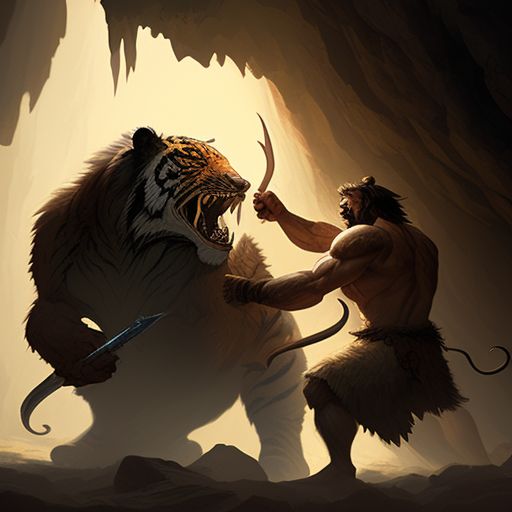 Saber Tooth Tiger Painting