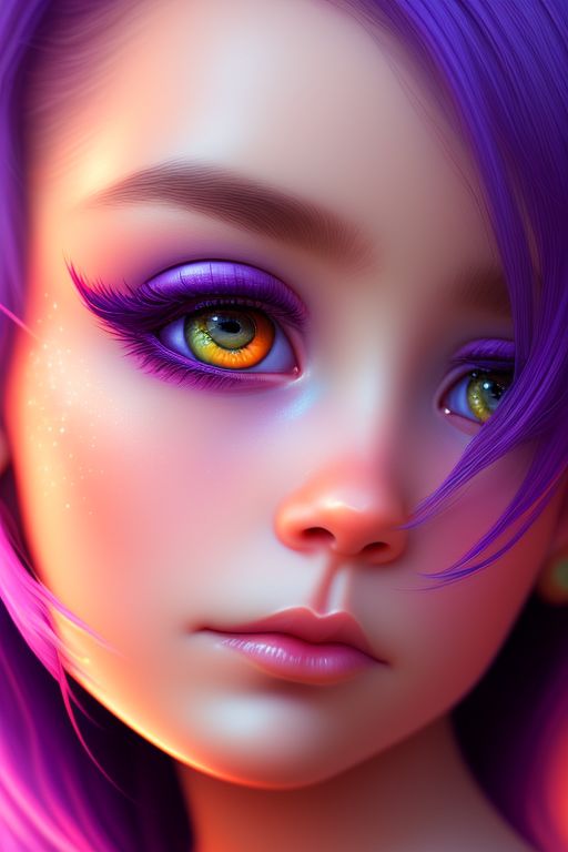 Beautiful Baby, Big Lilac Eyes, Pastel Colors, Sunset, Highly Detailed ...