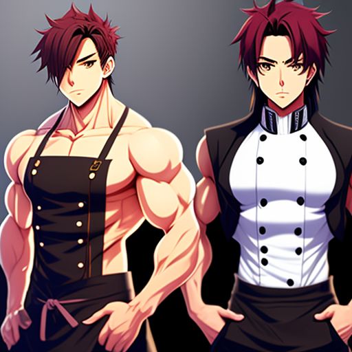 legal-jackal584: anime character in chef clothes with muscles