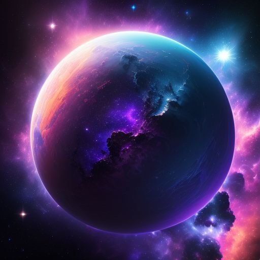 Purple Planets In Space