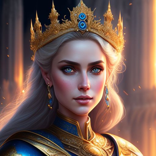 woozy-curlew474: a princess with blue big eyes with a golden crown on ...