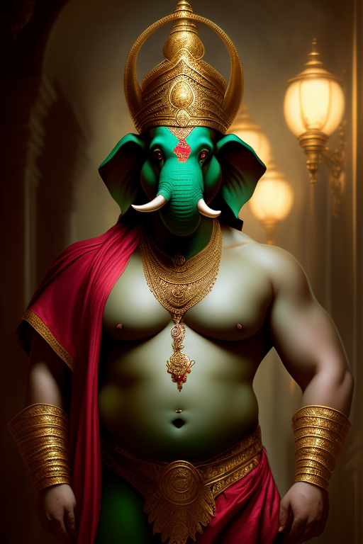 Green Hindu God