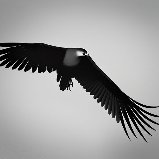 Crow In Flight Drawing