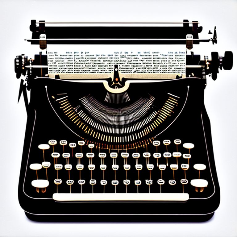 Typewriter Line Drawing