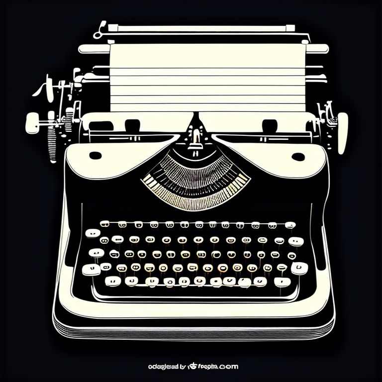 Typewriter Line Drawing