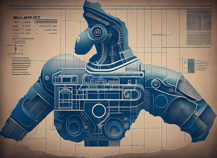 noisy-rook26: robot style, blueprint style