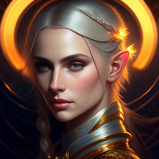 velvety-jay404: elf female, platinum blonde hair, blonde hair, braided ...