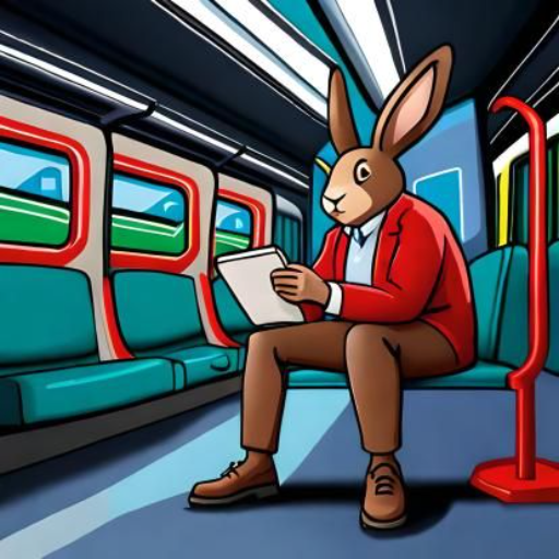 partial-fish129: Rabbit working on the subway in full, boredom