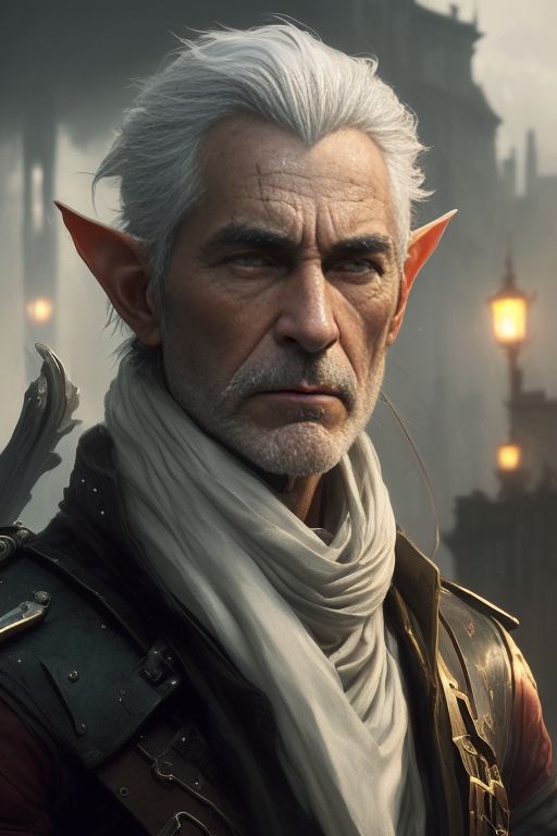 ajar-toad80: Highly detailed portrait of an old wrinkled male elf with ...