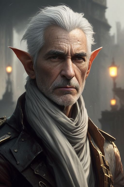 ajar-toad80: Highly detailed portrait of an old wrinkled male elf with ...