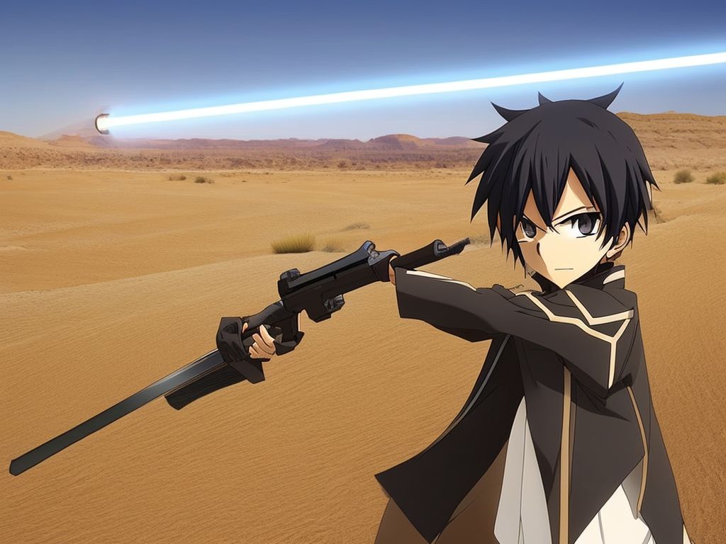 Anime Guy With Gun And Sword