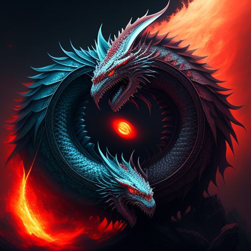 Red And Blue Dragons