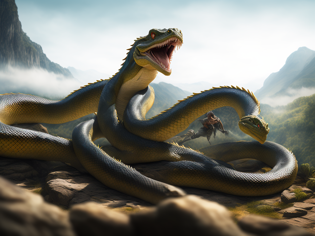 Titanoboa Compared Human