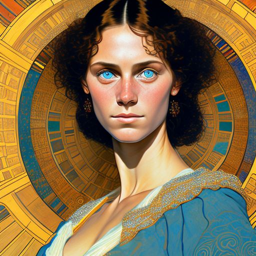 hard-yak421: portrait of Chani, young woman, radiant blue eyes, sun ...