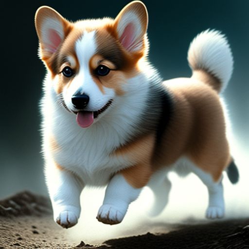 lively-stork366: corgi puppy, with white and beige fur. Running on an ...
