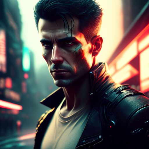 KG_Animations: dramatic shot of leather clothed blade runner holding a ...