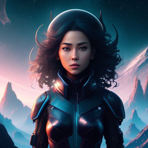 afaruk: As the female protagonist steps out of her spaceship, she takes in the sight of the ...