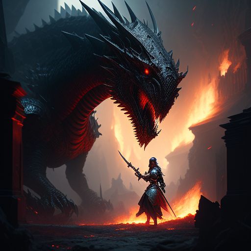 Knights Fighting Dragons