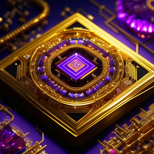 black_sheep: an electronic circuit board composed of gold salt gems ...