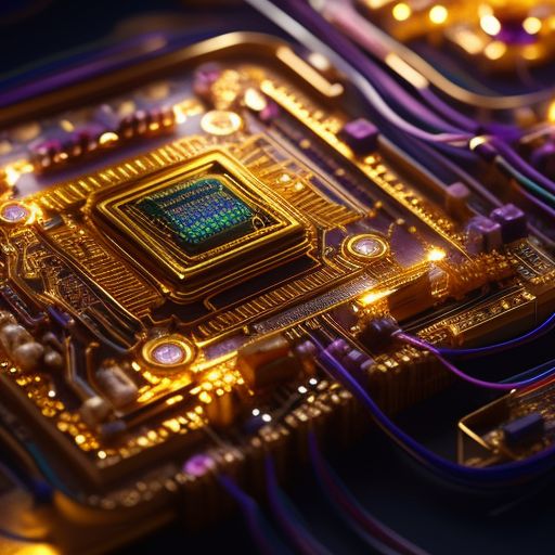 black_sheep: an electronic circuit board composed of gold salt gems ...