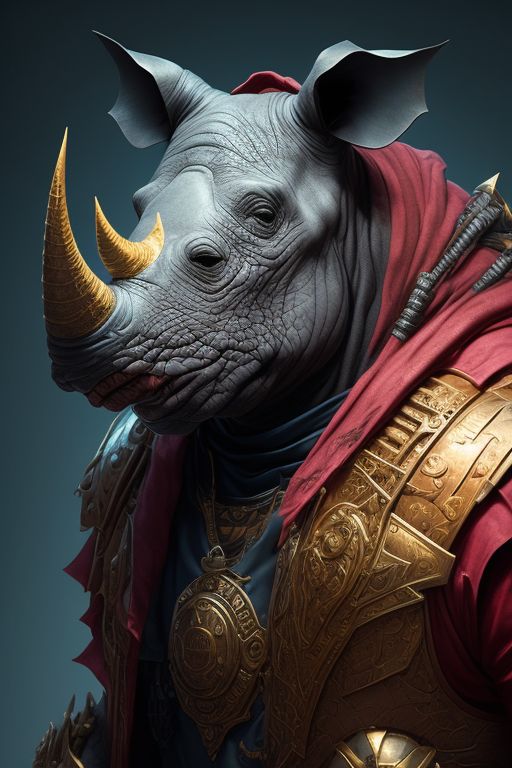 scary-tapir269: An anthropomorphic rhino as football player , a ...