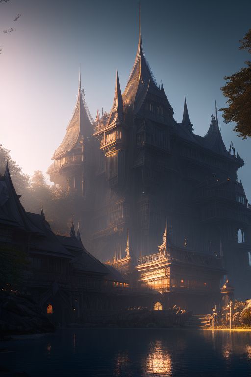 greedy-okapi316: a modern castle with a swimmingpool in a futuristic ...