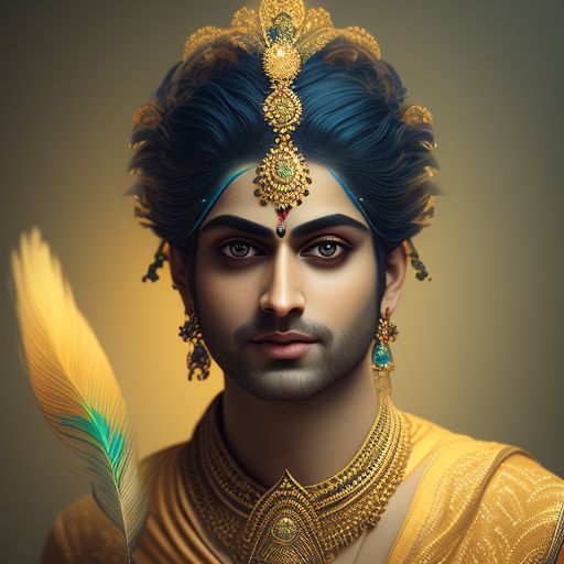 hasty-marten394: Lord Shree Krishna with peacock feather on the head