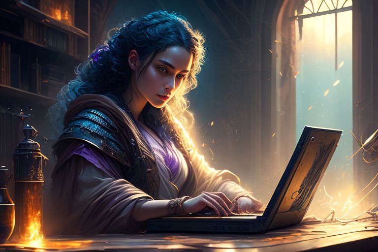 queasy-gaur868: strong, curvy white female wizard standing tall with ...