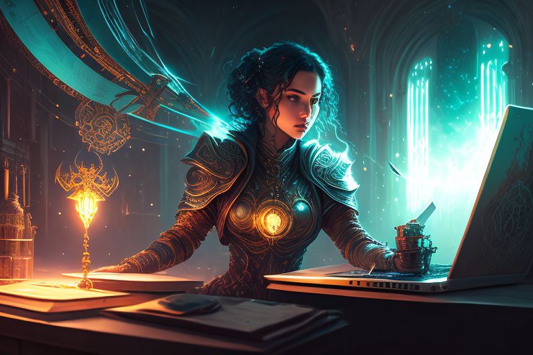 queasy-gaur868: strong, curvy white female wizard standing tall with ...