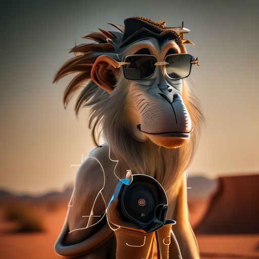 fluffy-eagle505: baboon walking in a dry dessert