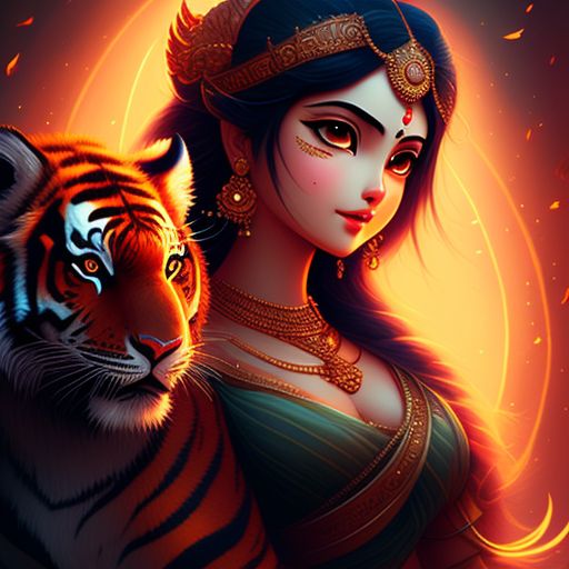 Goddess Durga Tiger