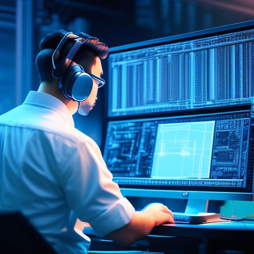 wiry-goshawk657: Engineer using Cad software in blue blackground