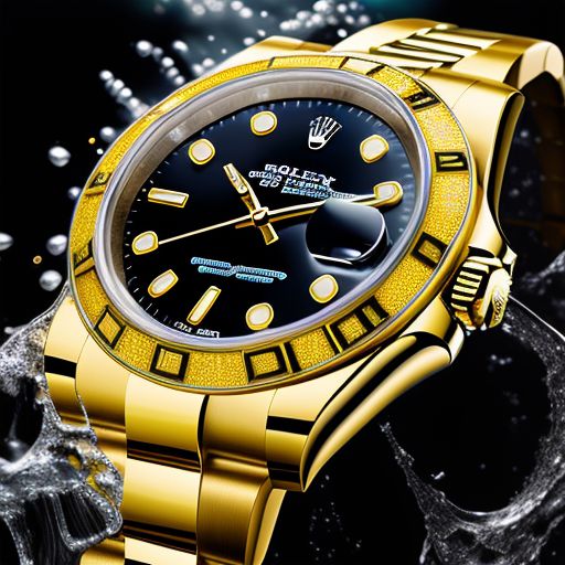 damp-whale85: yellow rolex, cinematic explosion, water splash, sober ...