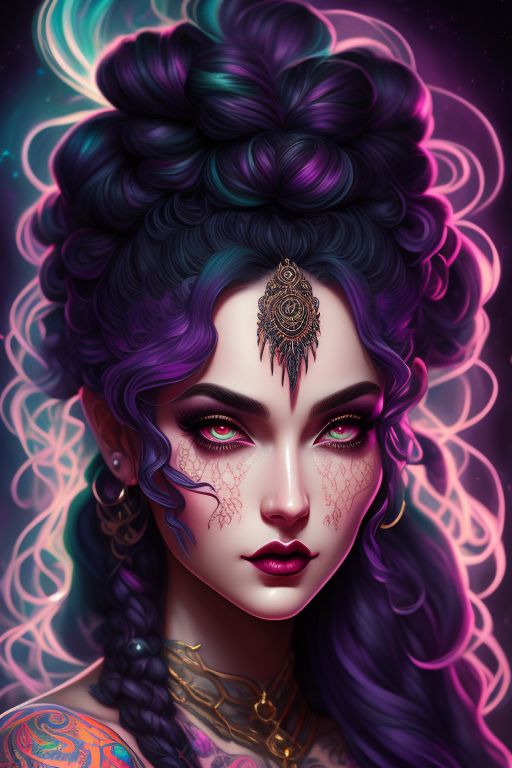 dreary-wren426: Intricately beautiful tattooed witch, gothic style ...