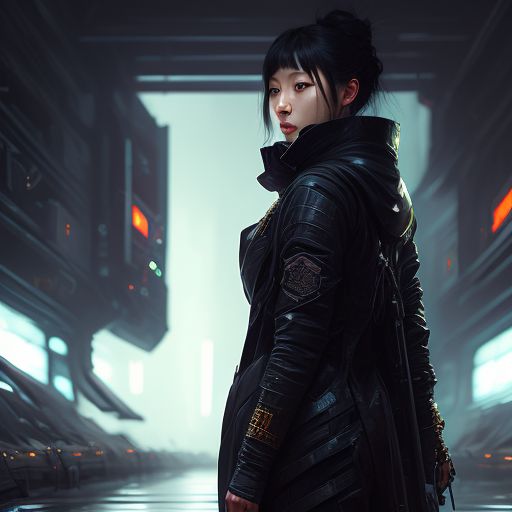 mazinho467: Beautiful Japanese Girl, black clothes, Matrix style, high ...