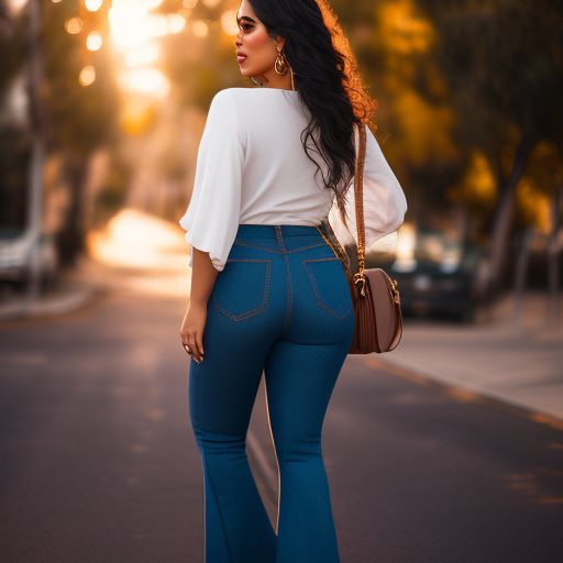 Kooky Mouse767 Daniela Antury Woman Full Body Wearing Flare Denim And