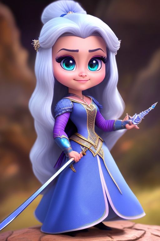 mealy-rabbit196: Cute Elza using sword, Chibi