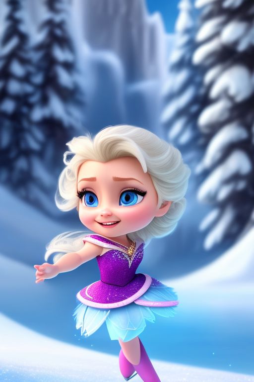 mealy-rabbit196: QPosket, Elsa playing ice skate, Chibi