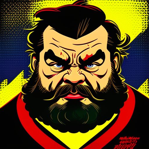 clumsy-eagle41: angry dwarf from farytale in pop art style
