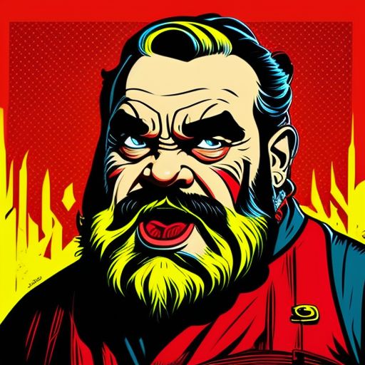 clumsy-eagle41: angry dwarf from farytale in pop art style