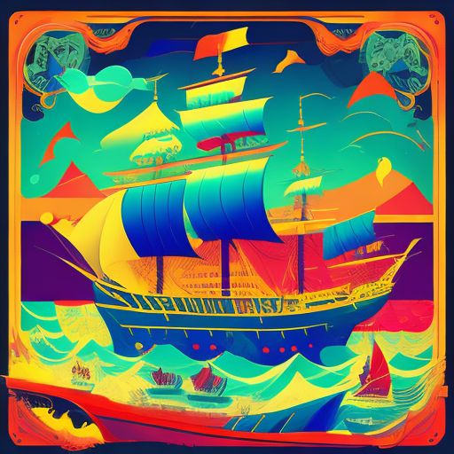 clumsy-eagle41: Simple doodle style pirate ship sailing in the ocean