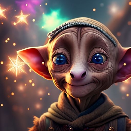 taut-quail725: Dobby the elf is a creature of whimsy and magic, with a ...